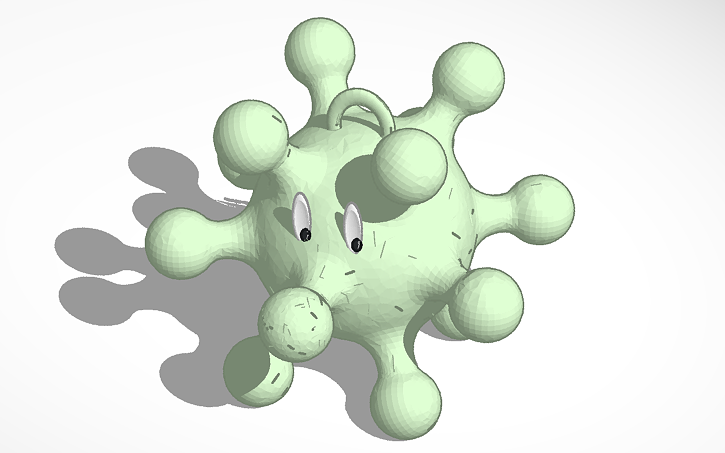 3D design Llavero coronavirus - Tinkercad