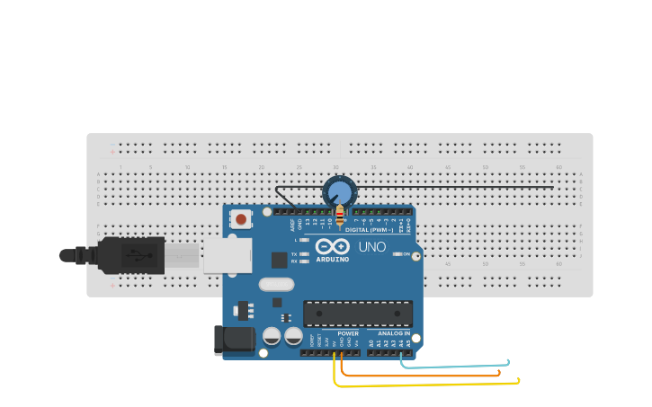 Circuit design LEDS CON POTENCIOMETRO - Tinkercad