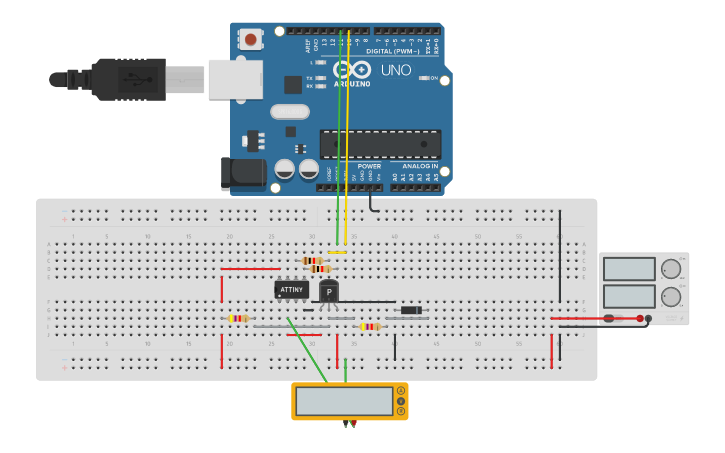 Circuit Design Attiny85 Serial Communication Tinkercad