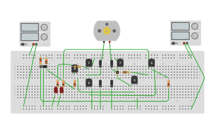 Circuit design LAB BJT - Tinkercad