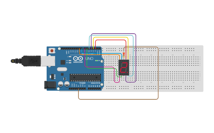 Circuit design seven segment - Tinkercad