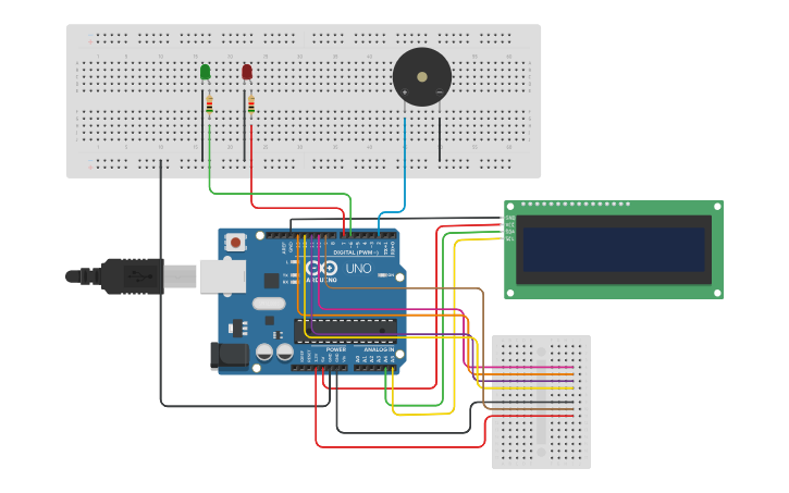 Circuit design RFID Based smart attendece system - Tinkercad