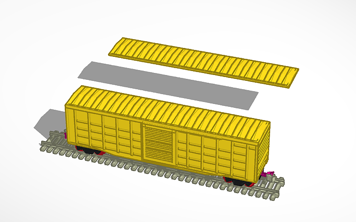 3D design waffleside boxcar - Tinkercad