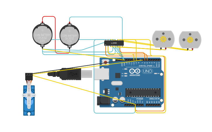 Circuit design SERVO CONNECTION - Tinkercad
