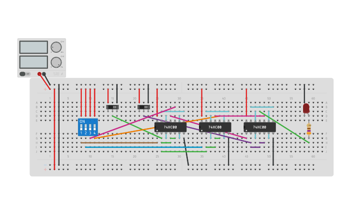 Circuit design 4x1 multiplexer - Tinkercad