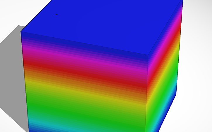 3D design rainbow block | Tinkercad