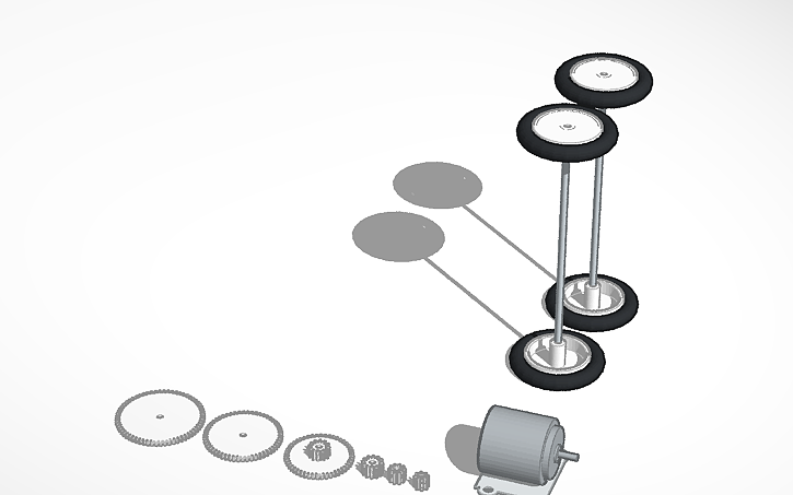 3D design Solar Car Gears Motors Wheels and Axles - Tinkercad