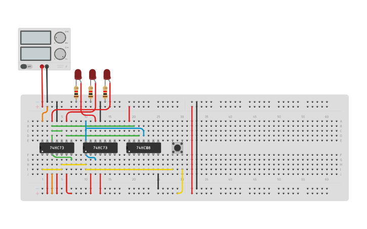 Circuit Design 3 Bit Binary Synchronous Counter Tinkercad