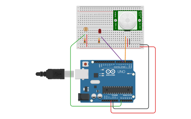Circuit design circuits with a motion sensor an LED and a photoresistor ...