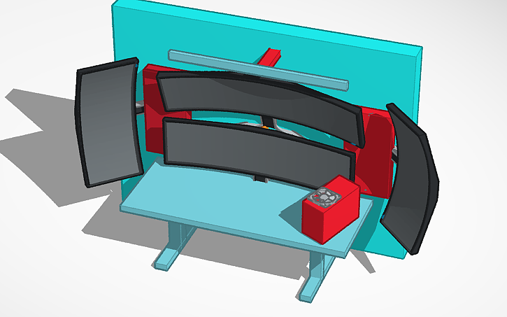 3D design Dream Gaming Setup 4 Moniter - Tinkercad