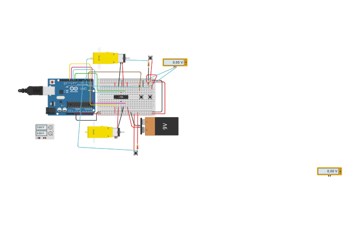 Circuit design Dos Motores Con Arduino varios sensores final de carrera ...