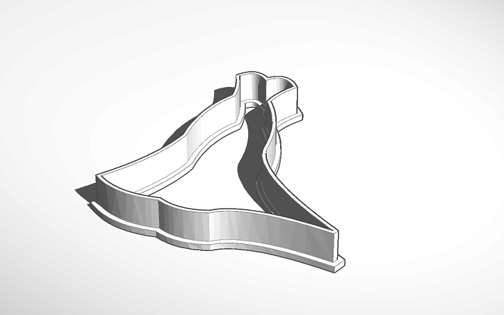 3D design Wedding Dress Cookie Cutter - Tinkercad