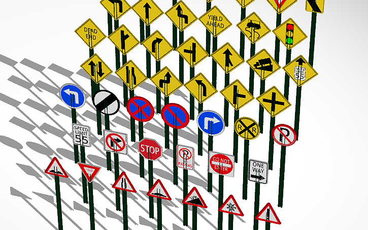 3D design Traffic/Road Signs - Tinkercad