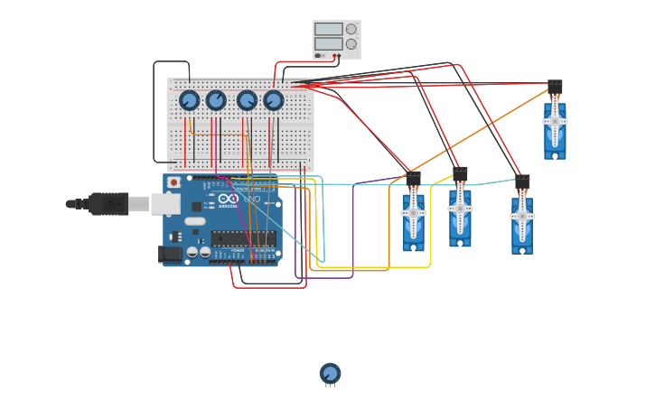 Circuit Design Robotic Arm Tinkercad