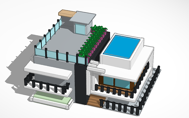 3D design modern house | Tinkercad