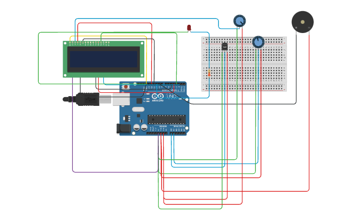 Circuit design Temperature and Humidity sensor - Tinkercad