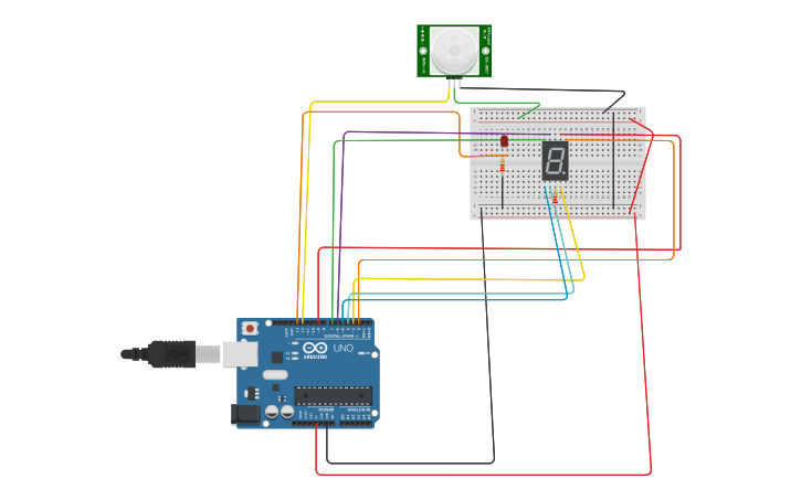 Circuit Design Motion Sensor Tinkercad