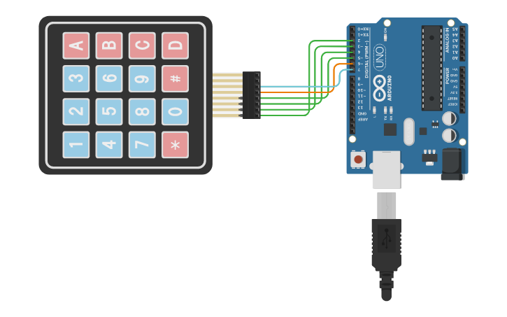 Circuit Design Basic4x4keypad Tinkercad 