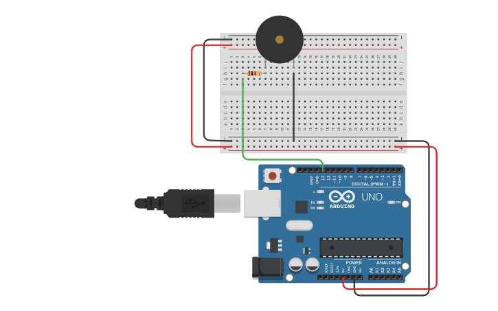 Circuit design Piezo Arduino Alarm - Tinkercad