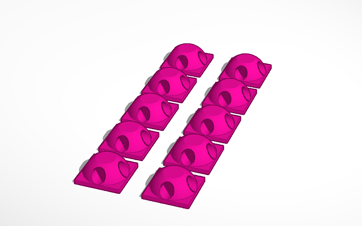 3D design 10 cable clips - Tinkercad