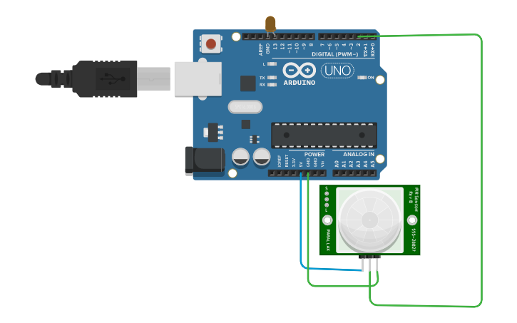 Circuit design Sensor with arduino - Tinkercad