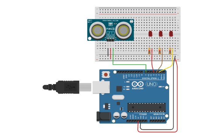 Circuit Design Arduino Uno Based Object Detector Using Iot Tinkercad 9125