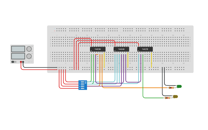 Circuit design Full Adder - Tinkercad