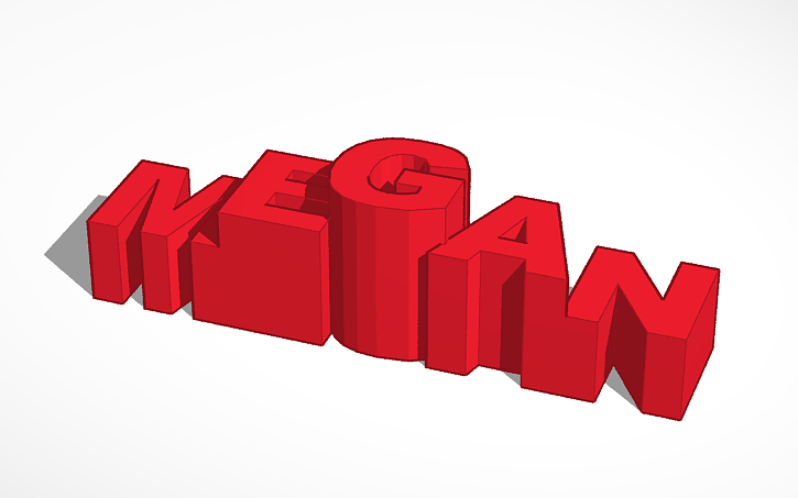 3D design "Megan" Name Desk Decoration - Tinkercad