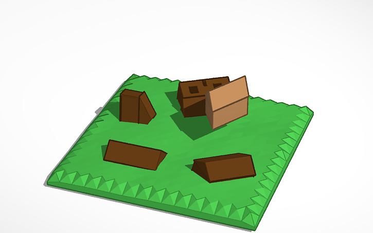 3D design Minecraft Village - Tinkercad