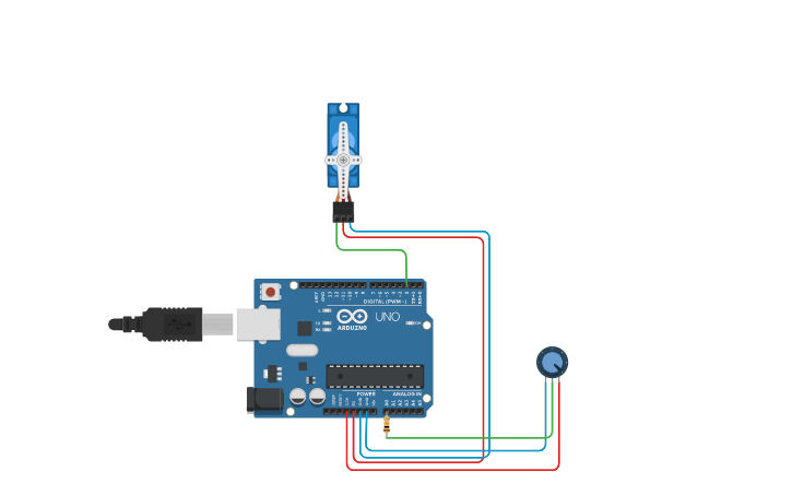 Circuit Design Servo Potentiometer Control Tinkercad