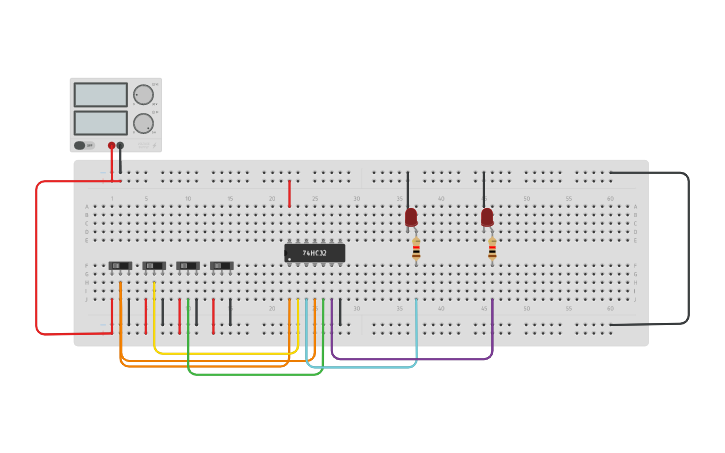 Circuit design Copy of 4X2 Encoder - Tinkercad