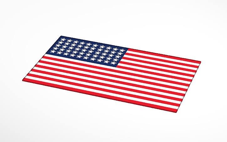 3D design United States Flag | Tinkercad