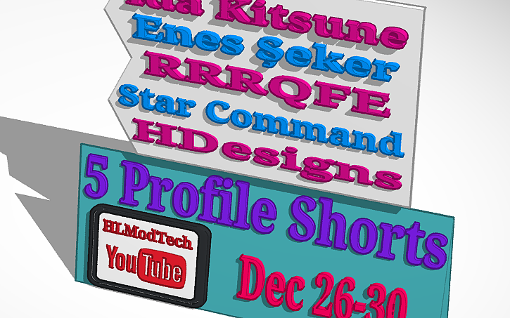 3d Design Profile Shorts Dec 26 30 Tinkercad
