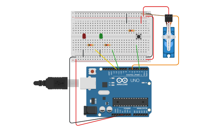 Circuit design Desafio 03 (SET) - Botão e Servo motor - Tinkercad Circuit design Desafio 03 (SET) - Botão e Servo motor - Tinkercad
