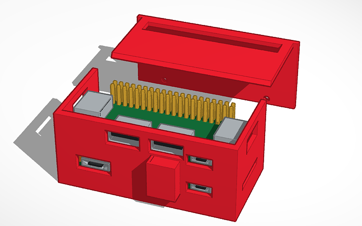 3D design pi zero w/ hub case - Tinkercad
