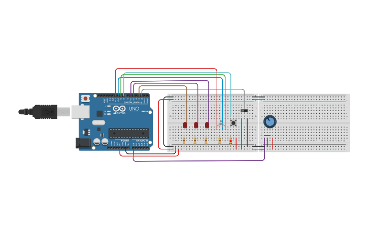 Circuit design LED Challenge III | Tinkercad