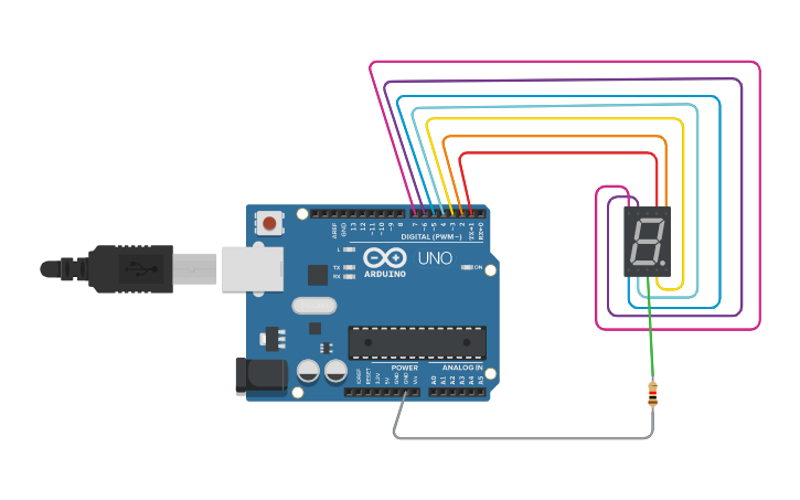 Circuit design Display 7 seguimentos - 2 | Tinkercad Circuit design Display 7 seguimentos - 2 | Tinkercad