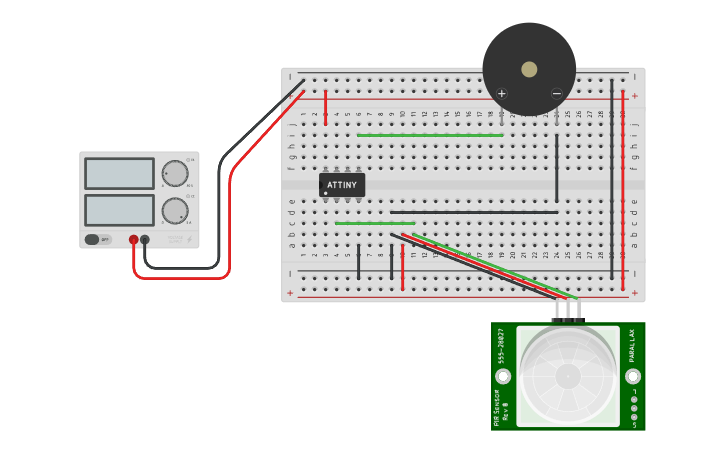 Circuit design mario tune motion sensor | Tinkercad