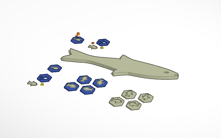 3D design salmon-fish-token - Tinkercad