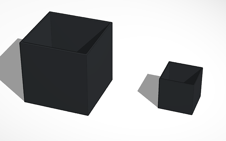 3D design black cube for volume math - Tinkercad