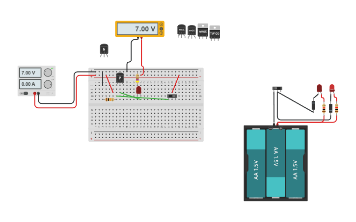 Circuit design P5,Diode & Transistor - Tinkercad