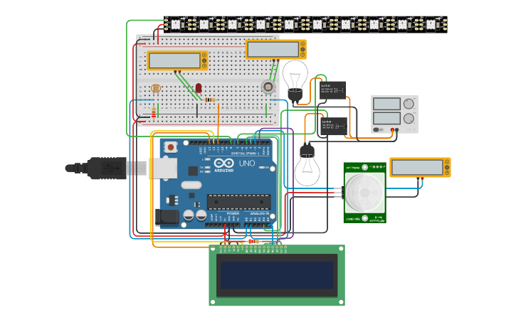 Circuit design Iluminación | Tinkercad