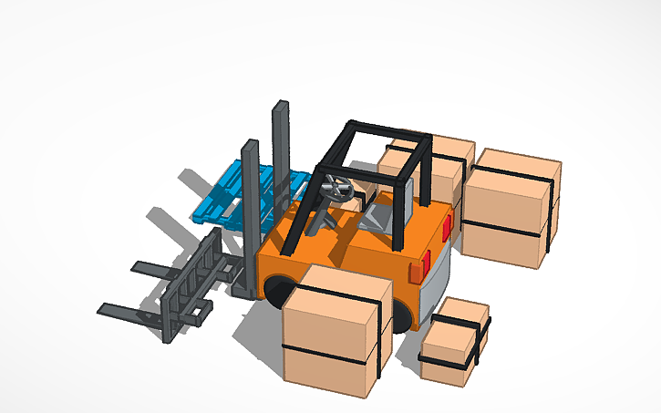 3D design Movable forklift printable - Tinkercad