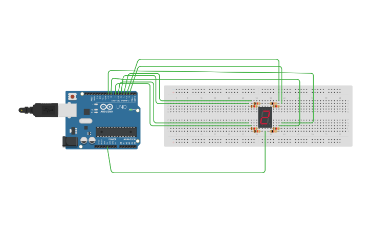Circuit design 7 SEGMENT DISPLAY - COUNTER | Tinkercad