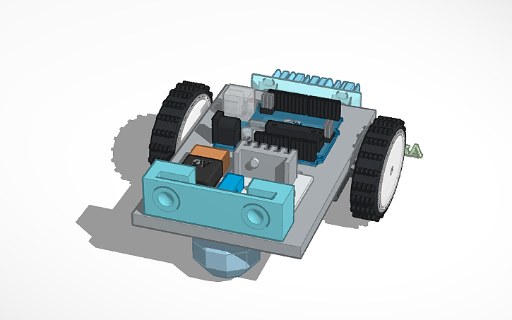 3d Design Obstacle Avoidance Robot Sensing Tinkercad