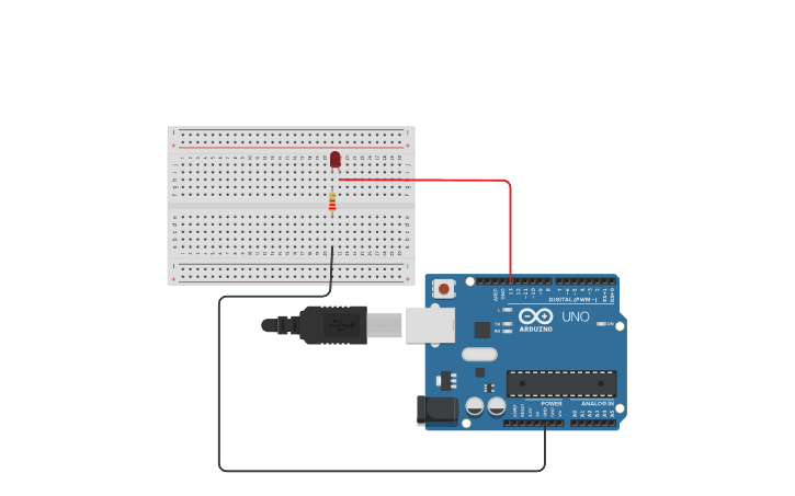 Circuit design led intermitente - Tinkercad
