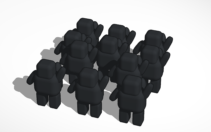 3D design Army of astro bot's - Tinkercad