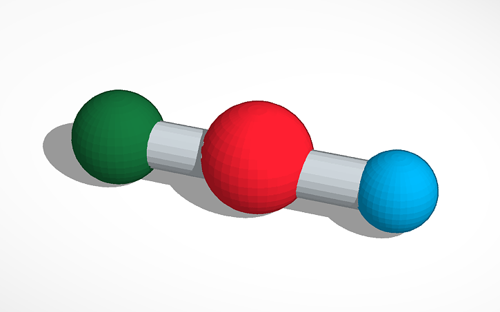 3D design Hydrogen Cyanide ( Linear ) | Tinkercad
