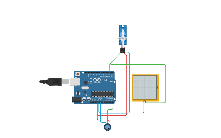 Circuit design Servo Aufgabe 1 - Tinkercad