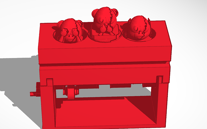 3D design Monkey Surprise Box Assembly - #TinkerMechanical - Tinkercad